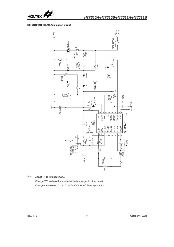 HT7610A datasheet page 9