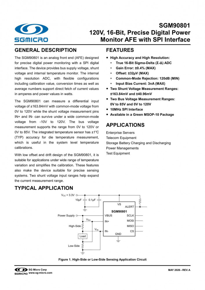 SGM90801 datasheet page 1