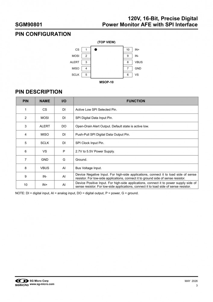 SGM90801 datasheet page 3