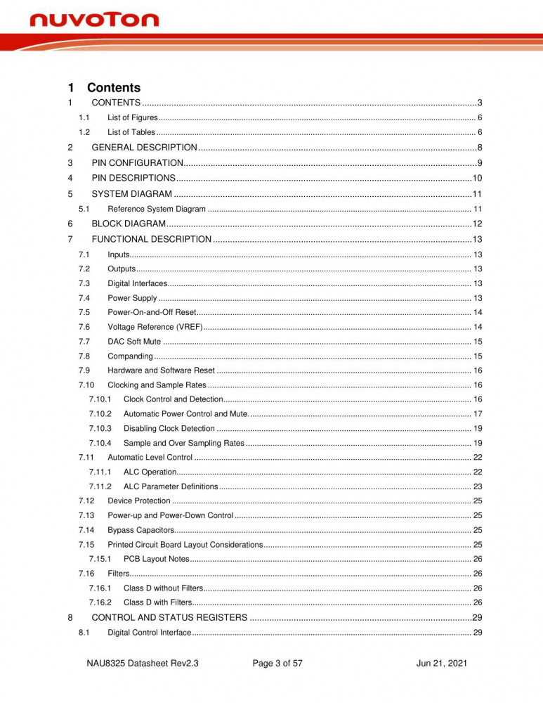 NAU8325 datasheet page 3
