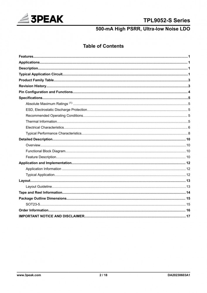 TPL9052 datasheet page 2