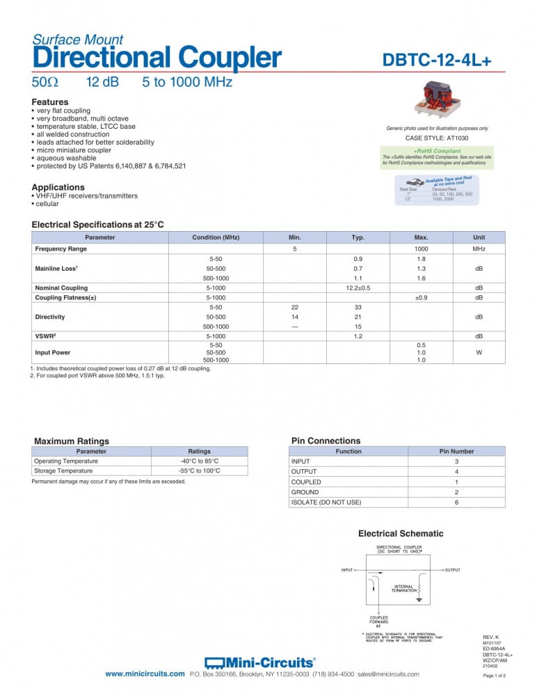 DBTC-12-4L+ technical specification page 1