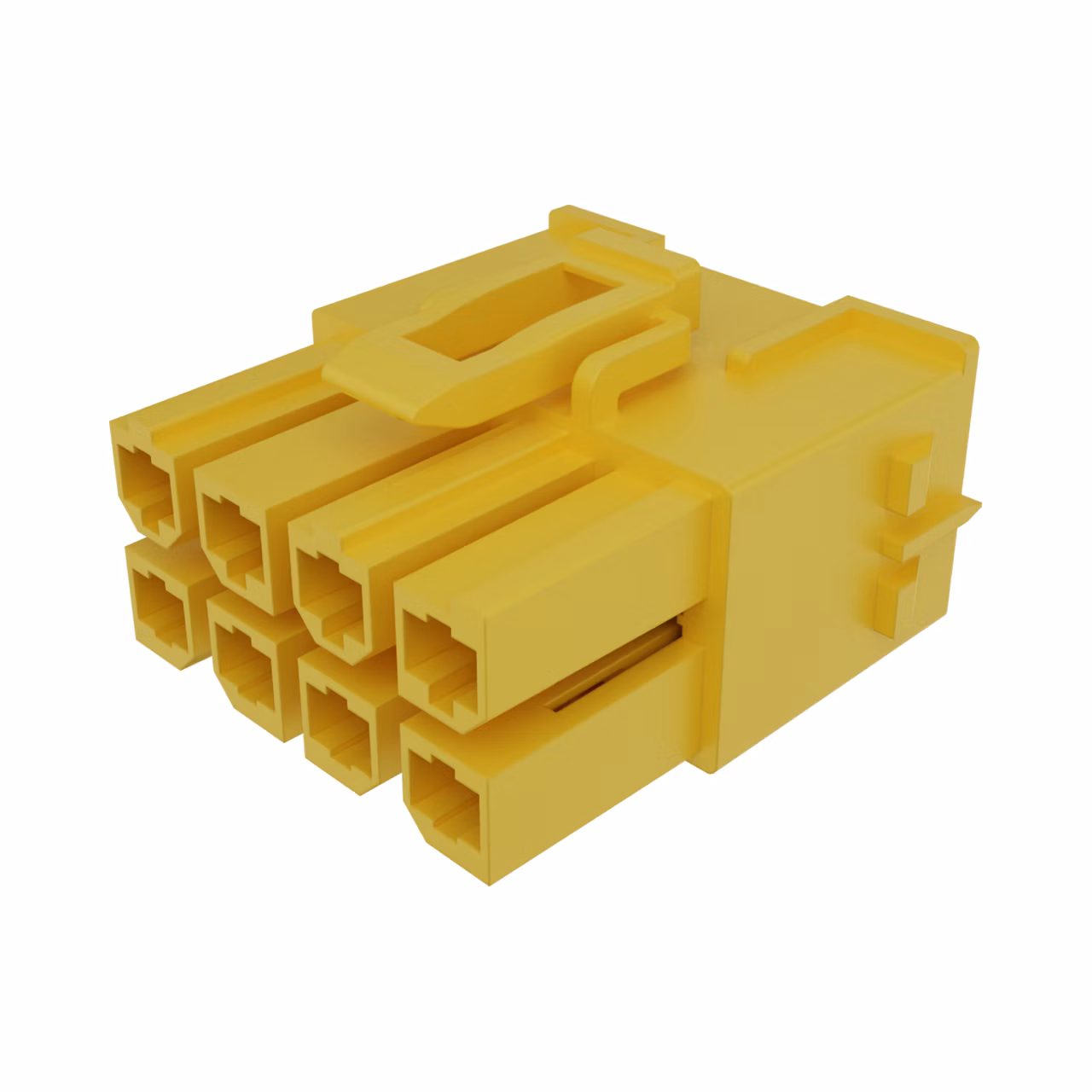 Mega-Fit ColorLock Tangless TPA-Capable Receptacle Housing, Dual Row, 8 Circuit, UL 94V-0, Glow-Wire Capable, Yellow for sale