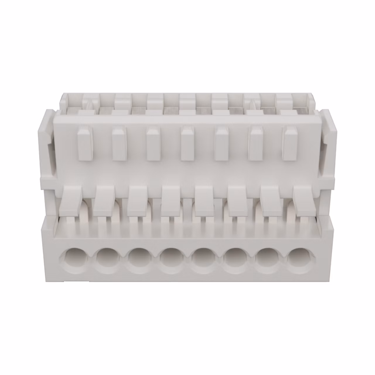 Appli-Mate RAST 2.5 IDT Housing, 2.50mm Pitch, with Side Latches, Female, 8 Circuits, Position Keys A & I Removed, Polarizing Ribs Between 1/2 and 6/7 for sale