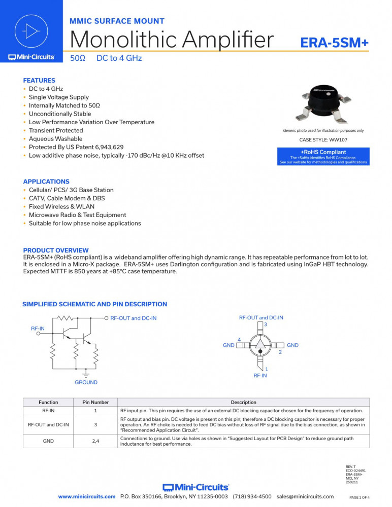 ERA-5SM+ datasheet page 1