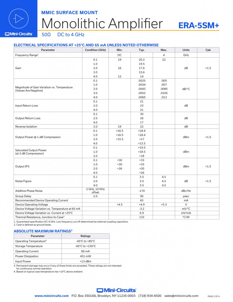 ERA-5SM+ datasheet page 2