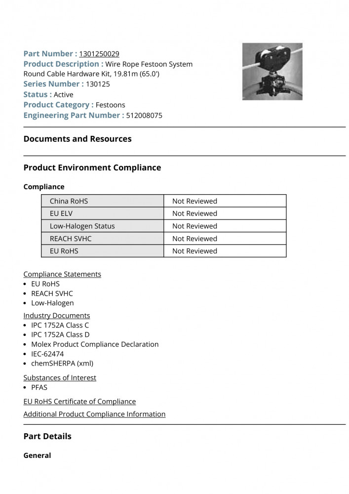 MOLEX 1301250029 technical document image 1