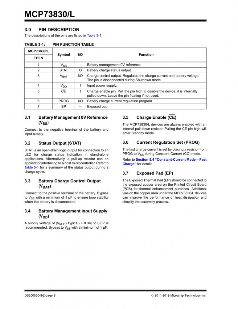 MCP73830 datasheet preview, page 8