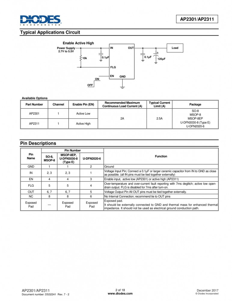 AP2311 datasheet page 2