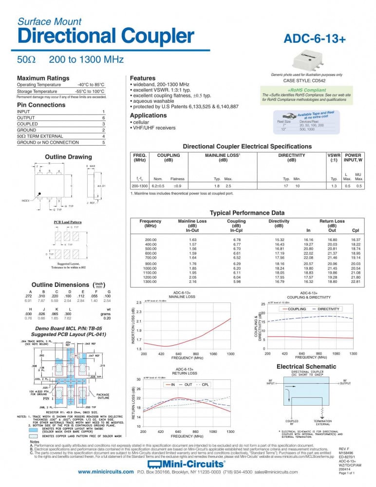 ADC-6-13+ technical document page