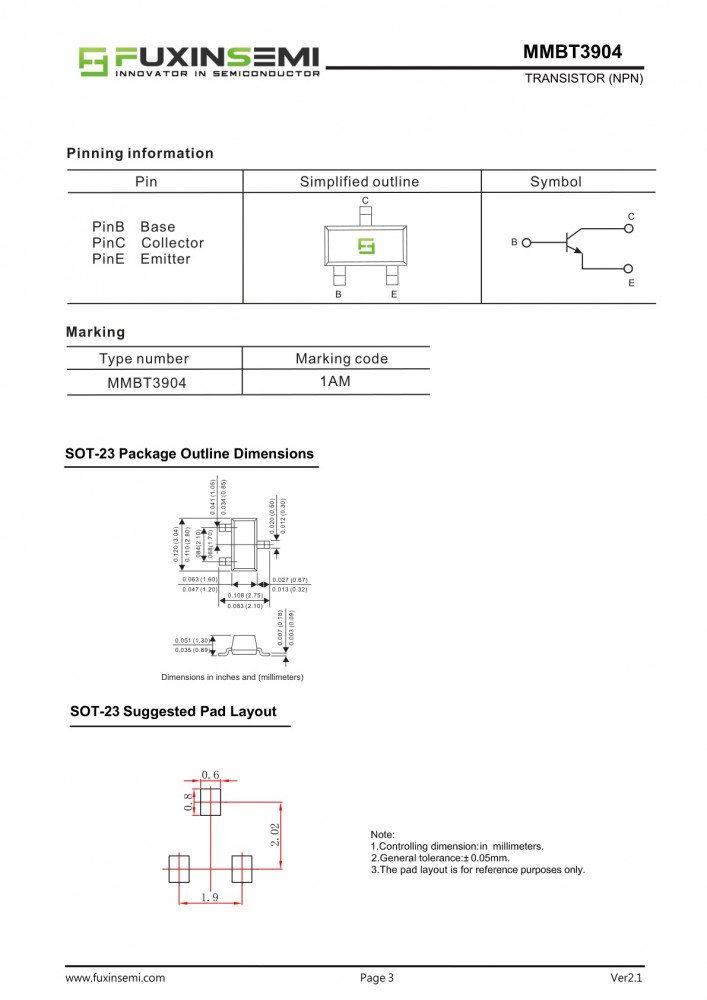 MMBT3904 datasheet page 3