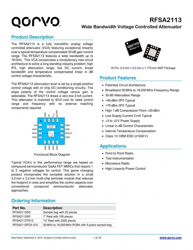 RFSA2113 datasheet page 1