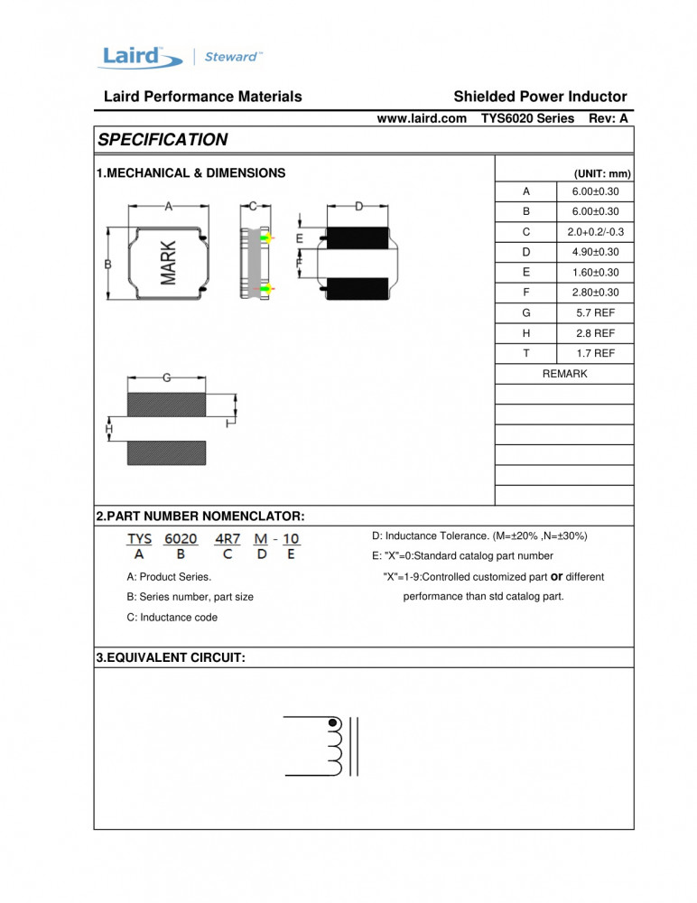 Laird TYS6020 datasheet page 2