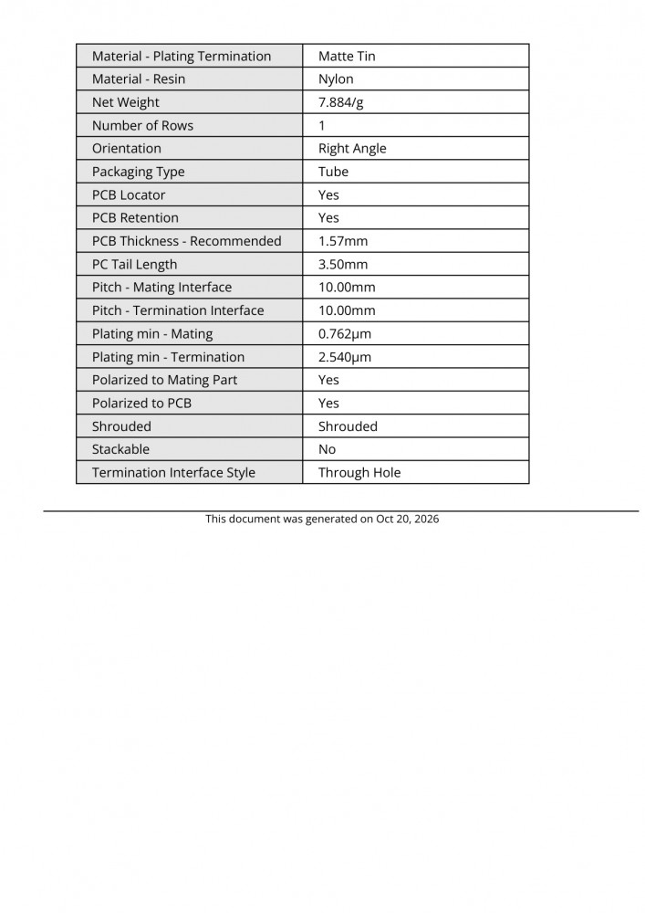 Technical document image 3 for MOLEX 445401010