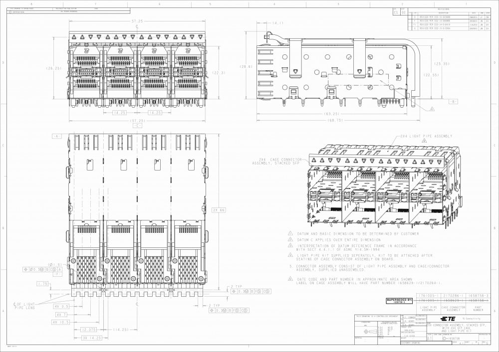 TE Connectivity 1658758 drawing page 1