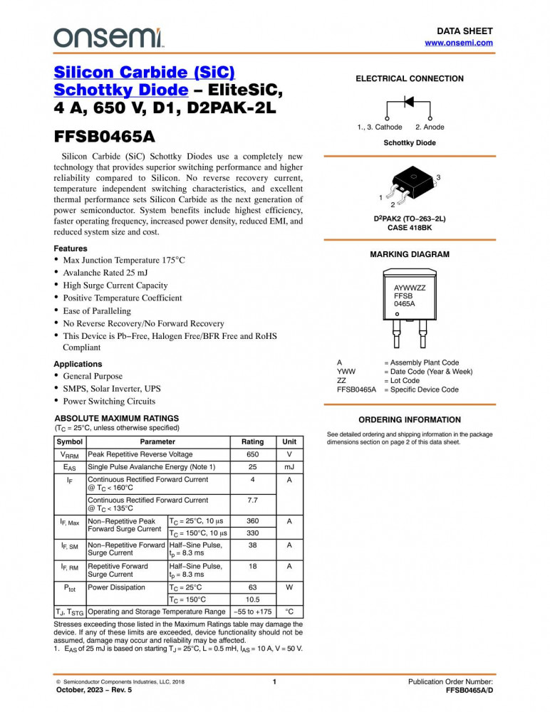FFSB0465A datasheet page 1