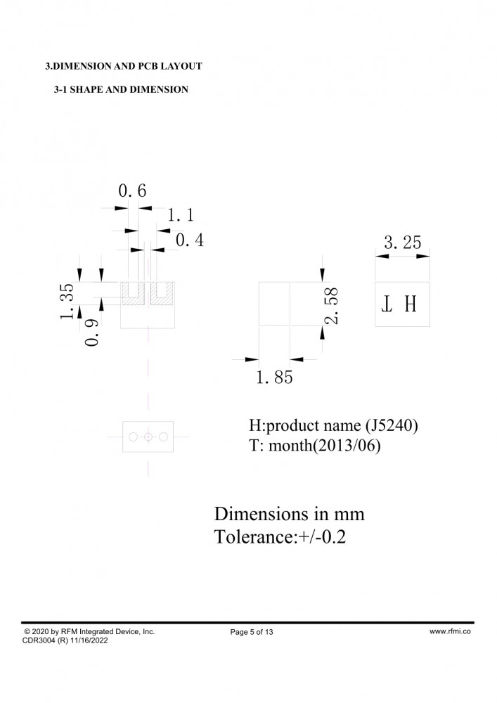 CDR3004 specification page 5