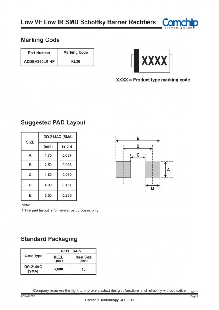 ACDBA260LR-HF datasheet page 4