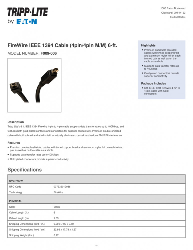F009-006 technical document page 1
