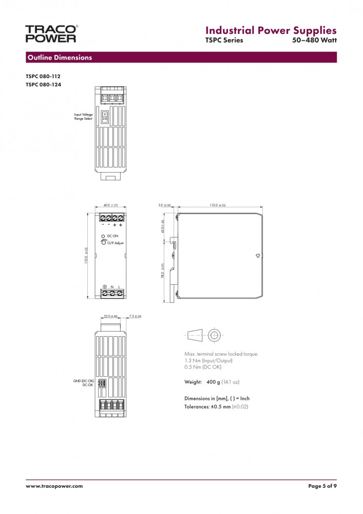 TSPC series technical document page 5