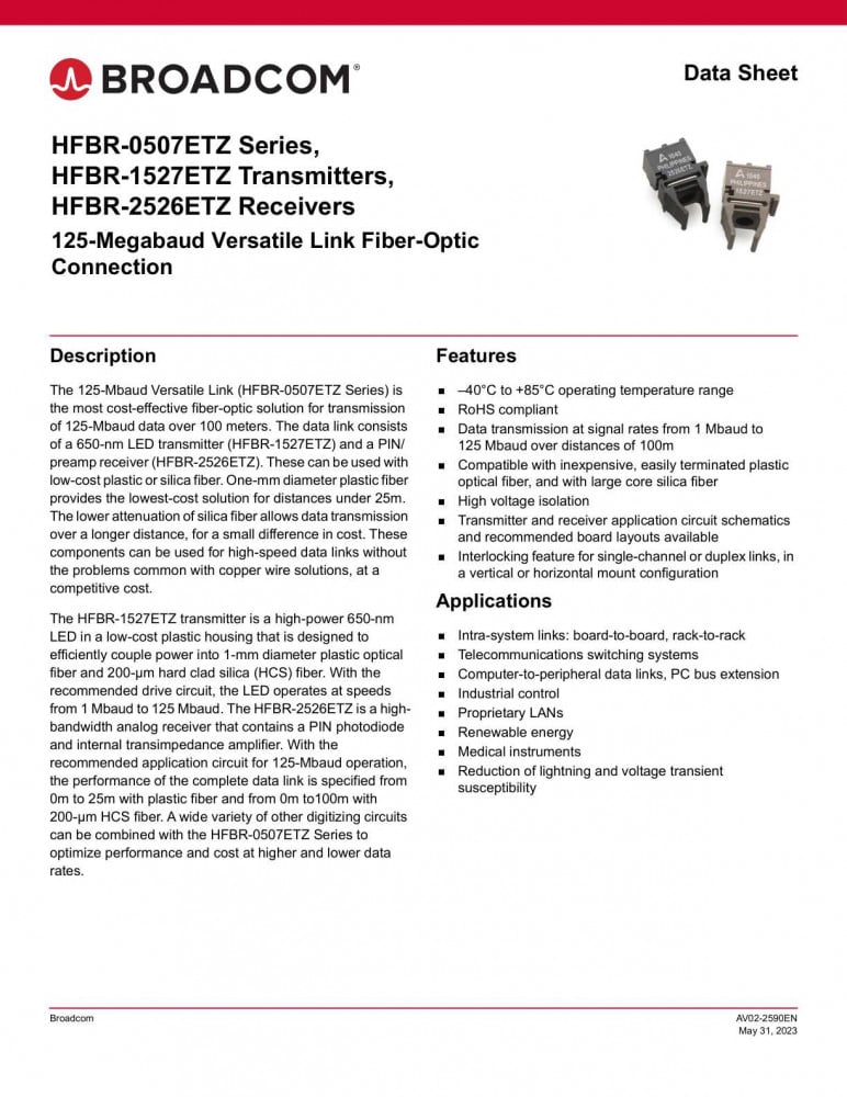 HFBR-1527ETZ datasheet page 1