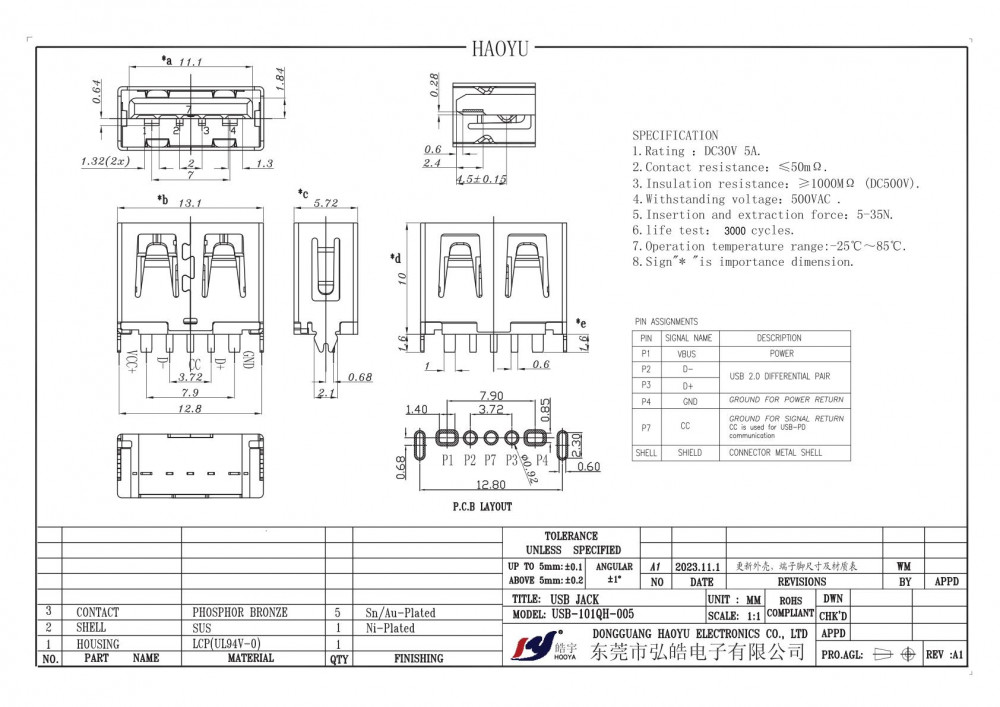 USB-101QH-P-CU-BR-005 PCB layout page 6