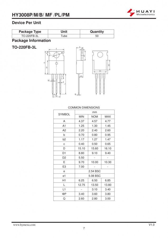 HY3008B datasheet page 7