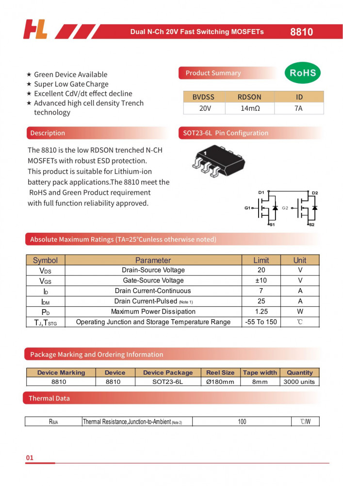 HL 8810 datasheet page 1