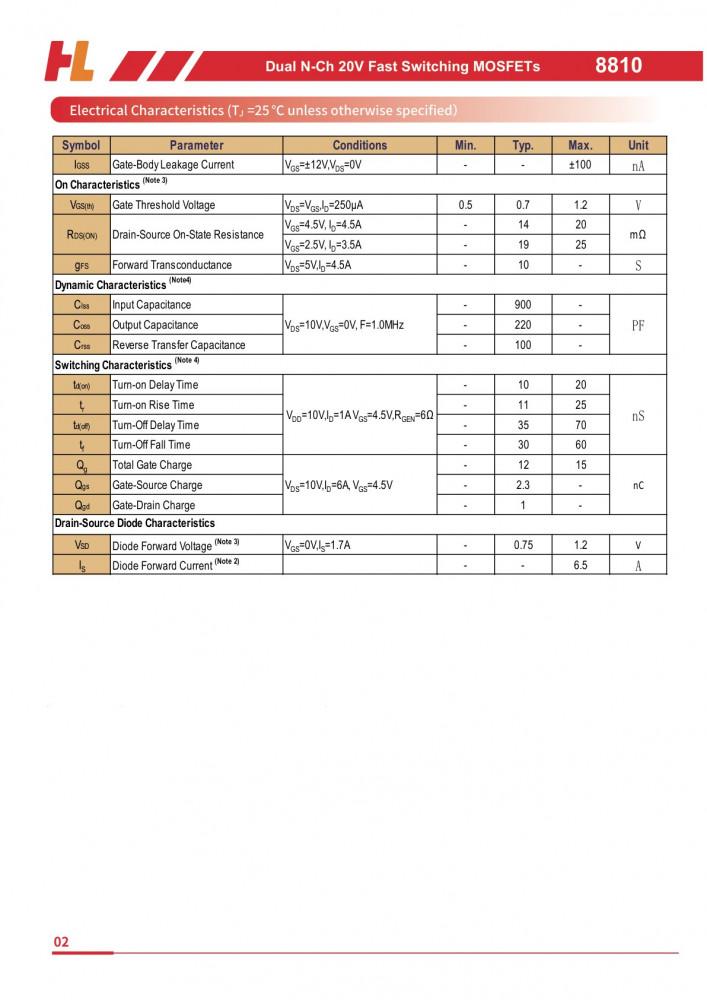 HL 8810 datasheet page 2