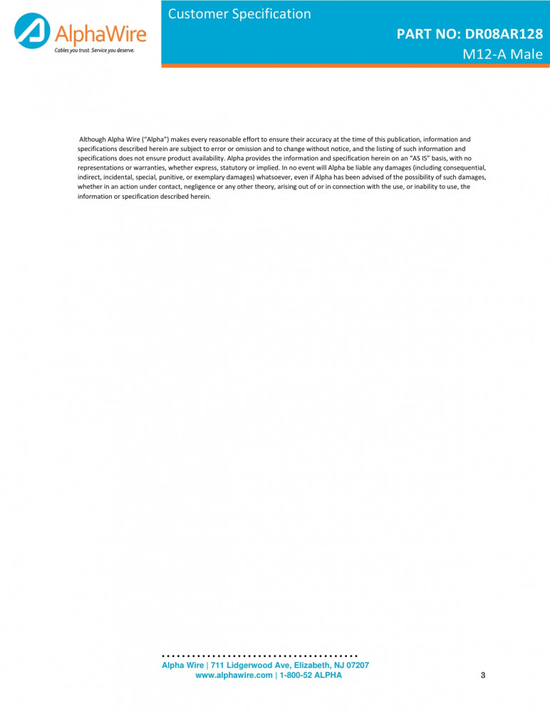 Alpha Wire DR08AR128 technical drawing page 3