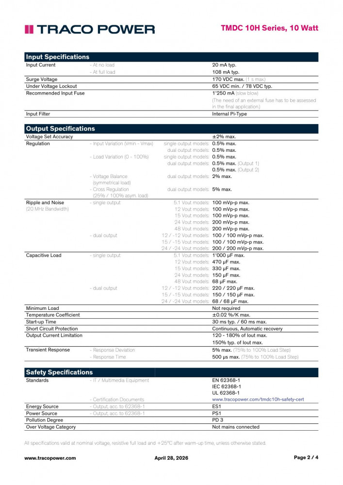 TMDC 10H technical document page 2