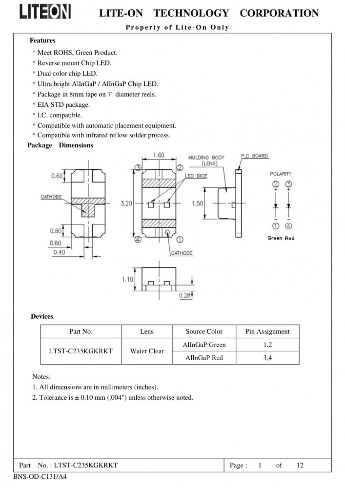 LTST-C235KGKRKT datasheet page 2