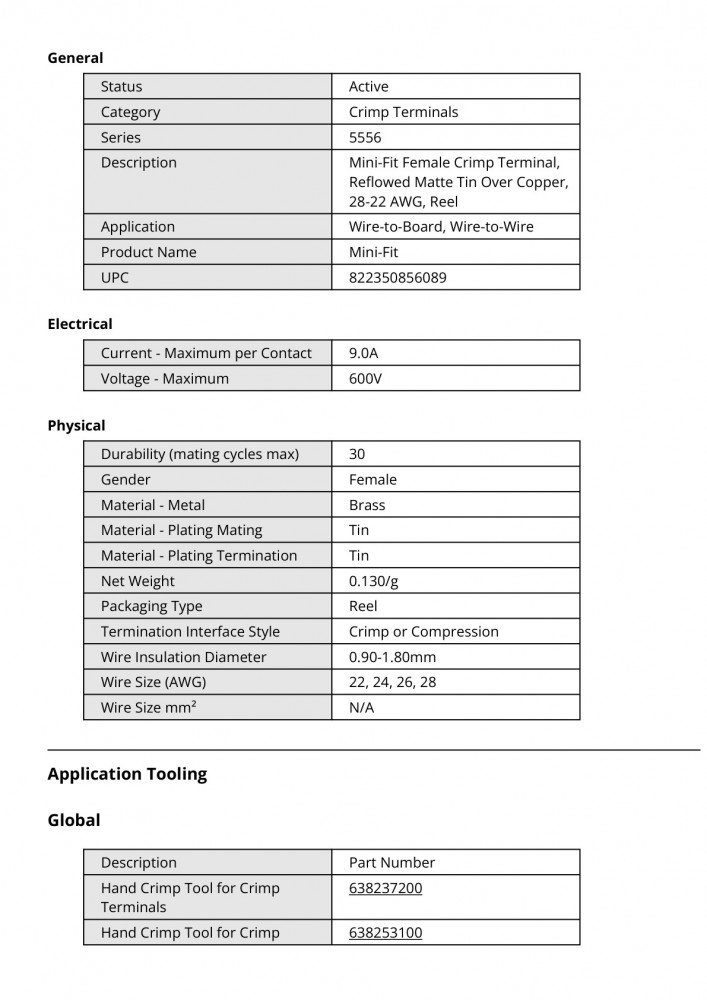 Technical document image 2 for MOLEX 39000453