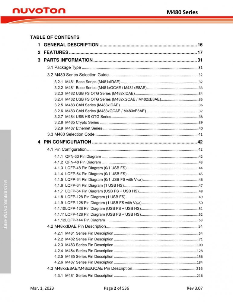 M480 datasheet page 2