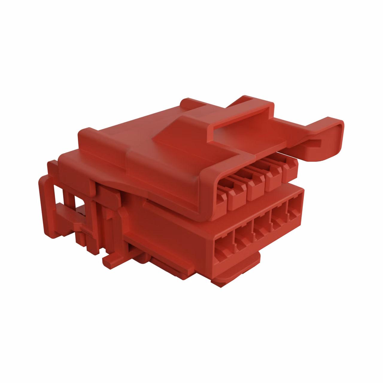 3.96mm Pitch Swing TPA Hermaphroditic Housing with Integrated TPA, 10 Circuits, Dual Row, Red for sale
