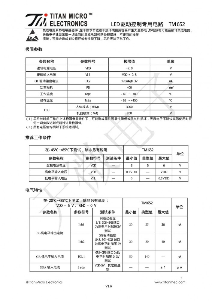 TM1652 datasheet page 3