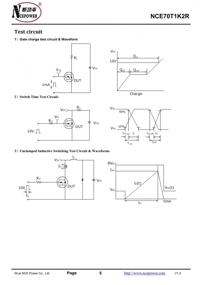 NCE70T1K2R datasheet page 5