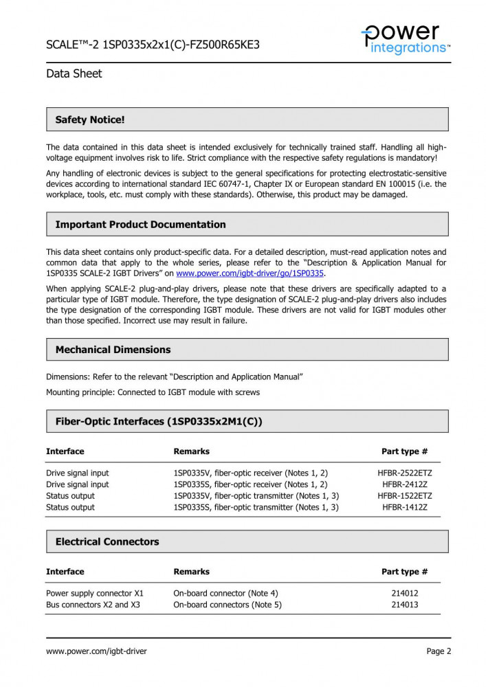 Datasheet page 2