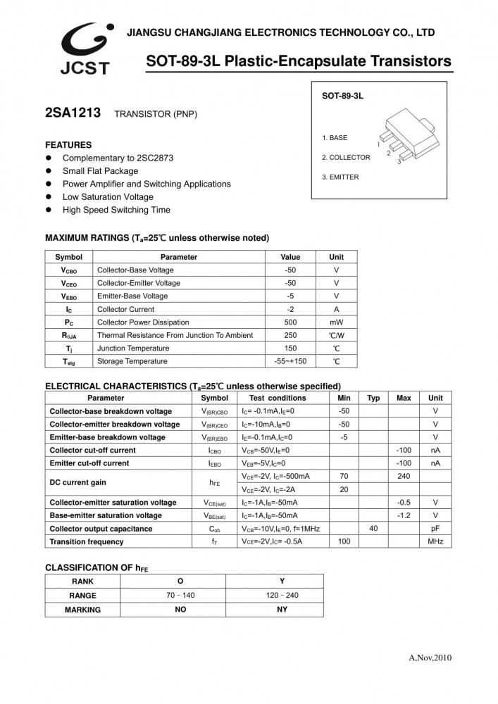 2SA1213 datasheet page 1