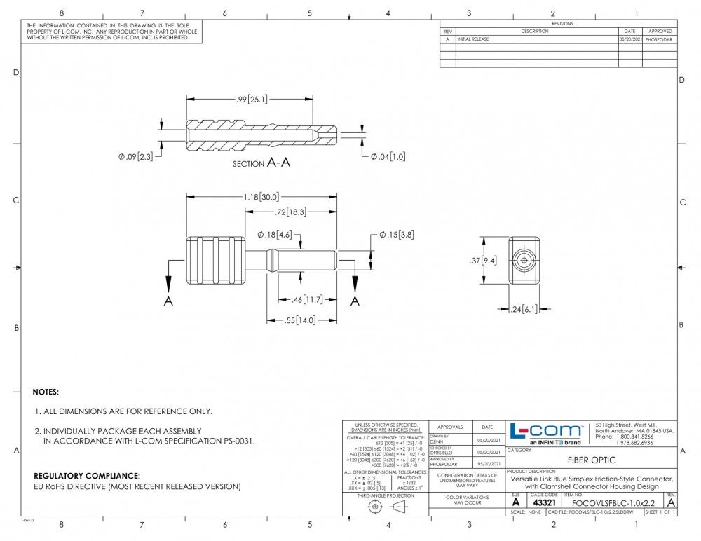 FOCOVLSFBLC-1.0X2.2 technical drawing page