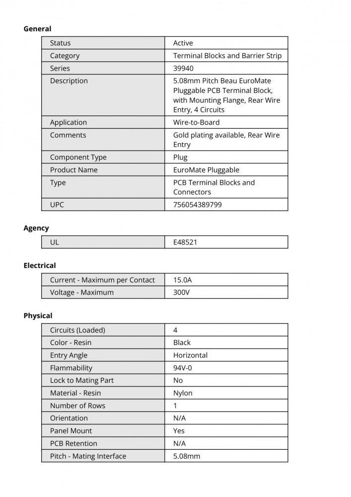 MOLEX 399400604 technical document image, page 2