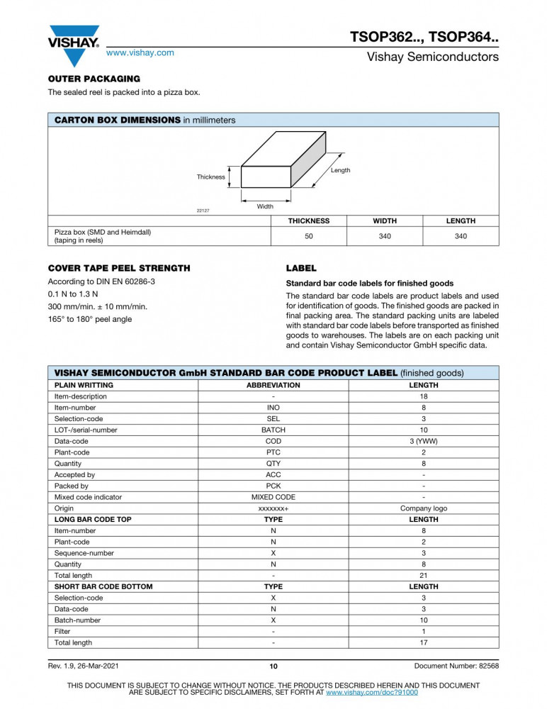 TSOP36440TT datasheet page 10