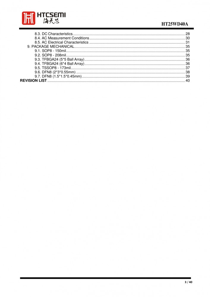 HT25WD40ARZ datasheet page 3