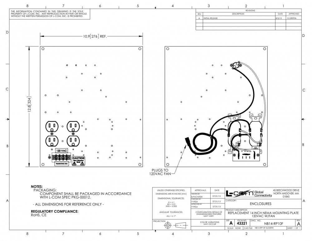 L-com NB14-RP10F technical document page