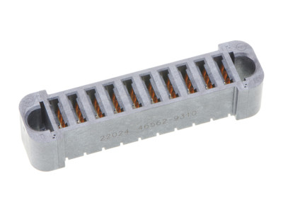EXTreme Ten60Power Vertical Receptacle with Side Guides, 1 DC Power Circuit, 15 Signal Circuits, Press Fit Tail