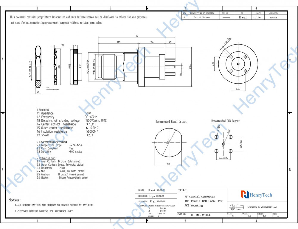HL-TNC-KYHD-L technical document page