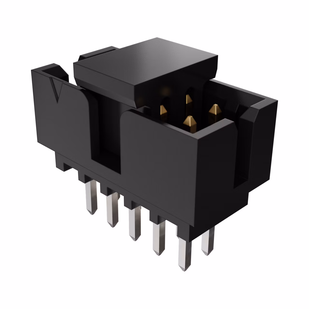 2.00mm Pitch, Milli-Grid PCB Header, Dual Row, Vertical, Through Hole, Shrouded, 10 Circuits, 0.38µm Gold (Au) Plating, 3.50mm Tail Length, Dual Side Slots, Center Polarization, with Cap, Tape and Reel for sale