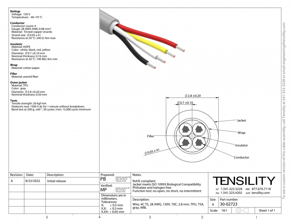 Tensility International 30-02723 product drawing
