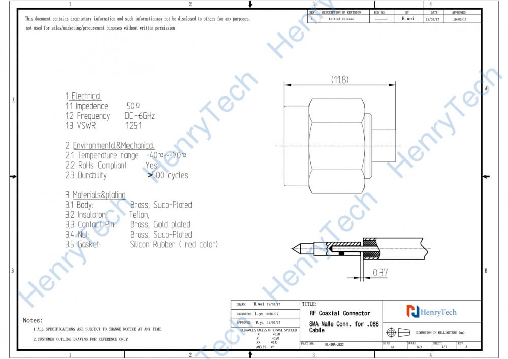 HL-SMA-JB2C technical document page