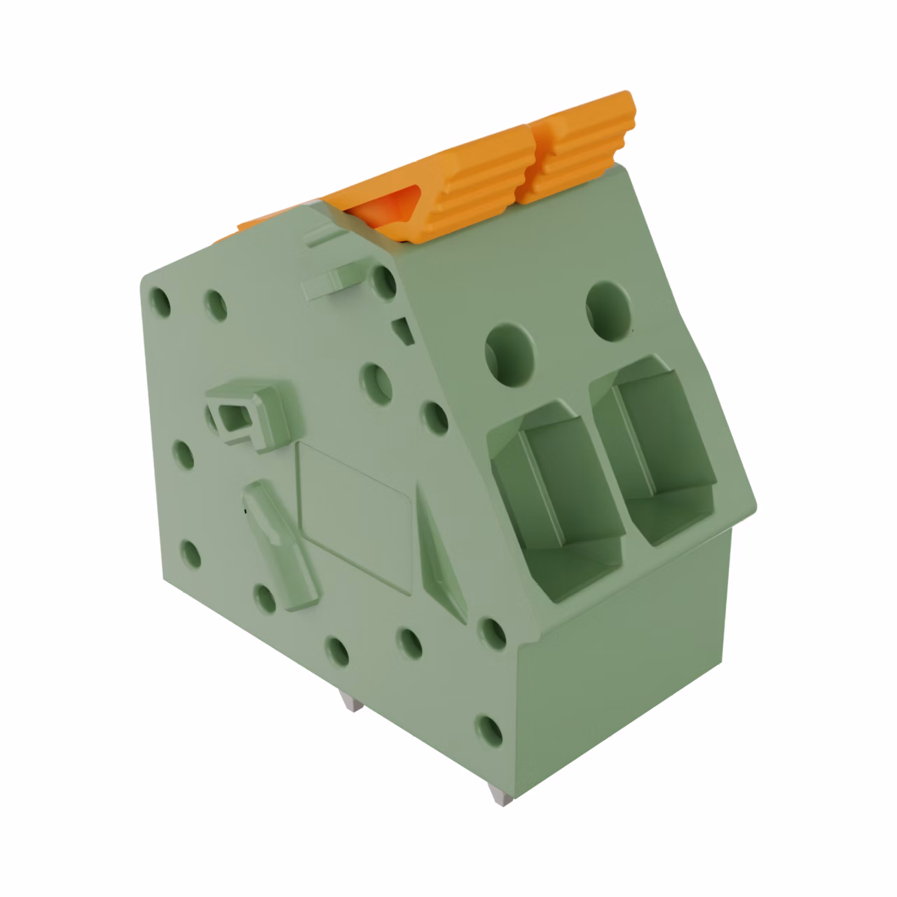 5.00mm Pitch Lever Activated Fixed Mount PCB Terminal Block, 35° Wire Entry, 2 Circuits for sale